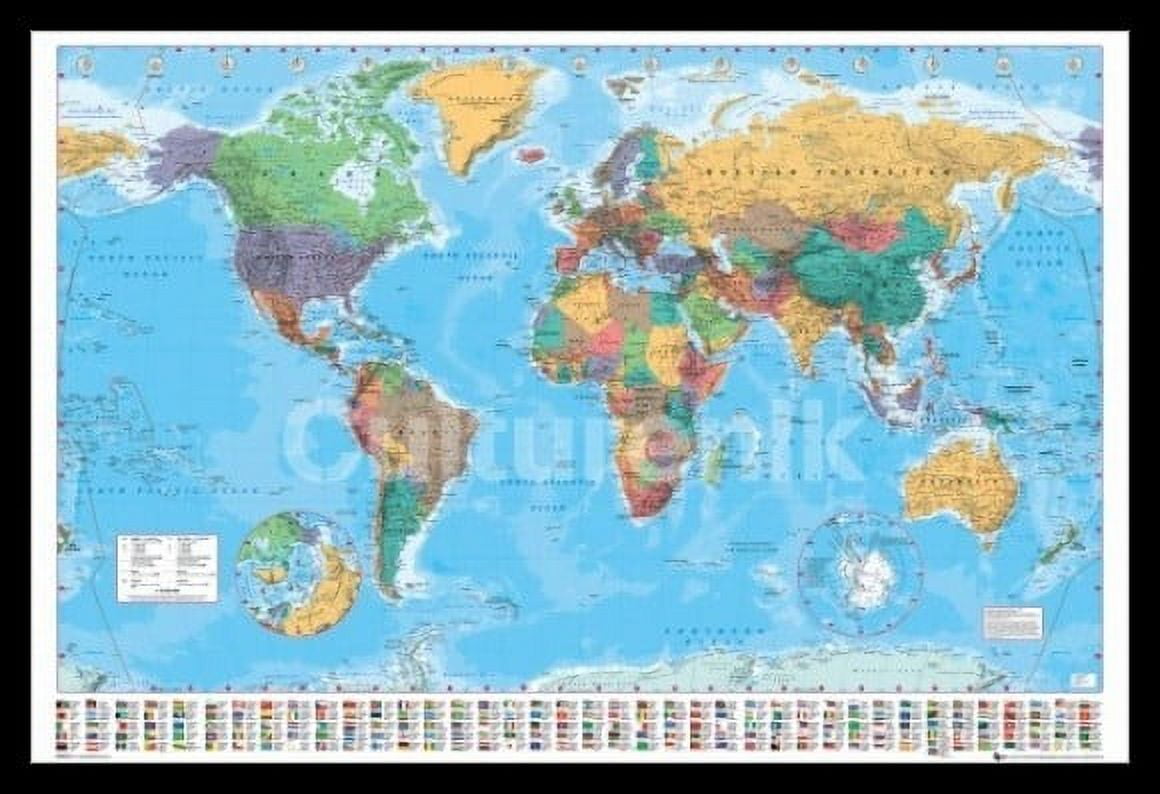 World Map 2012 Laminated & Framed Poster (36 X 24) - Walmart.com