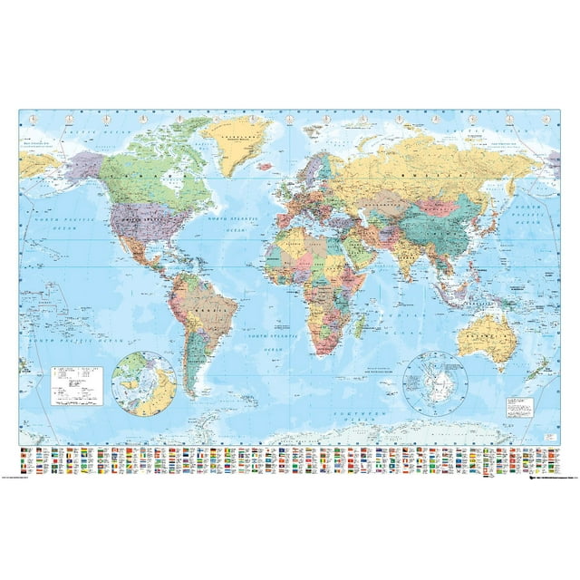 World Map 2019 34" x 22.37" Poster by Trends International - Walmart.com