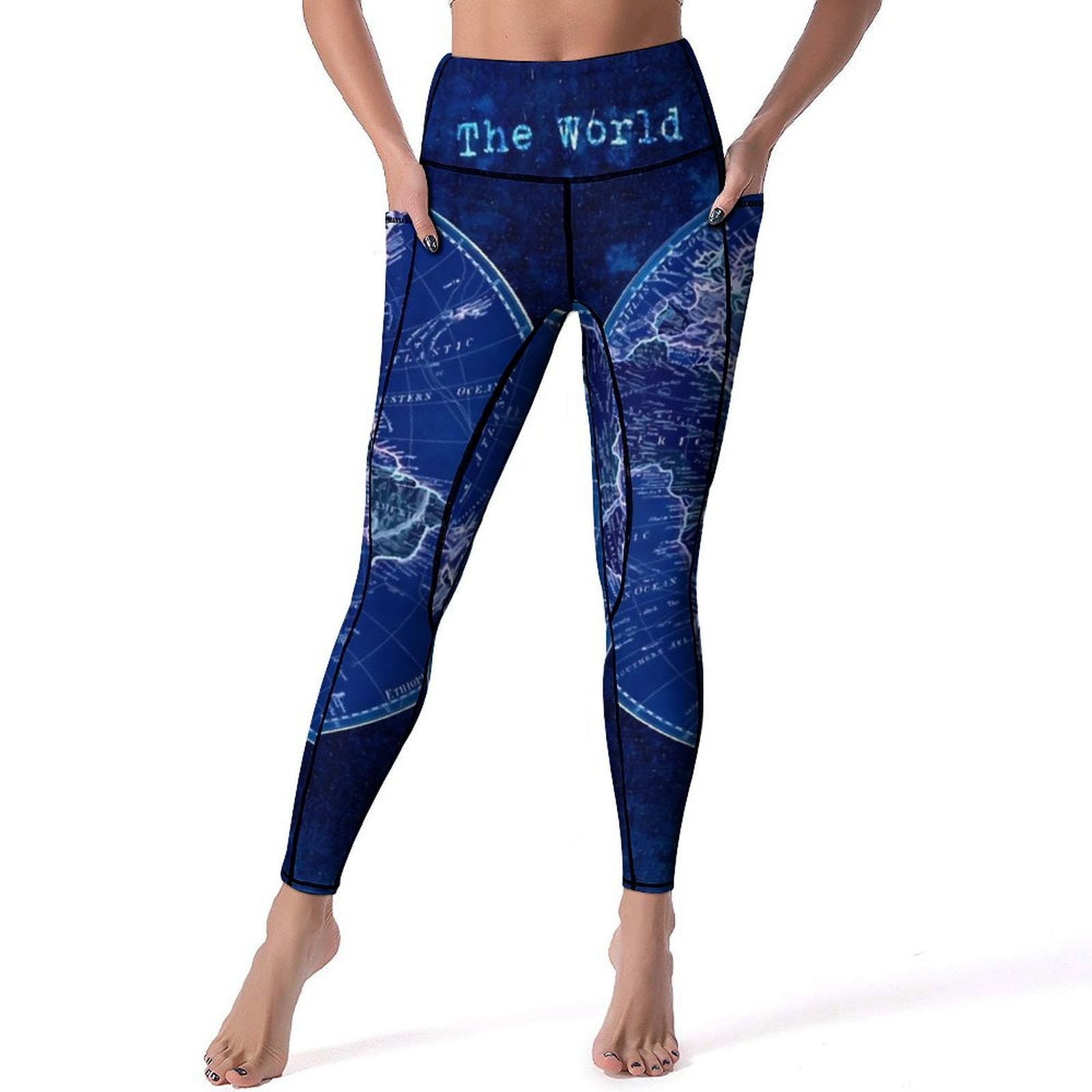World Map 2024 Leggings Map of The World Fitness Gym Yoga Pants Female ...