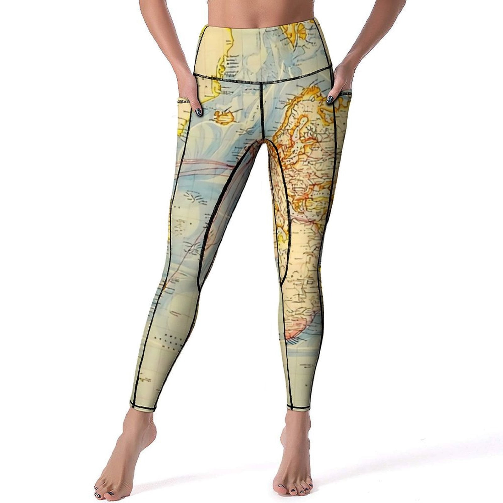 World Map 2024 Leggings Map of The World Fitness Gym Yoga Pants Female ...
