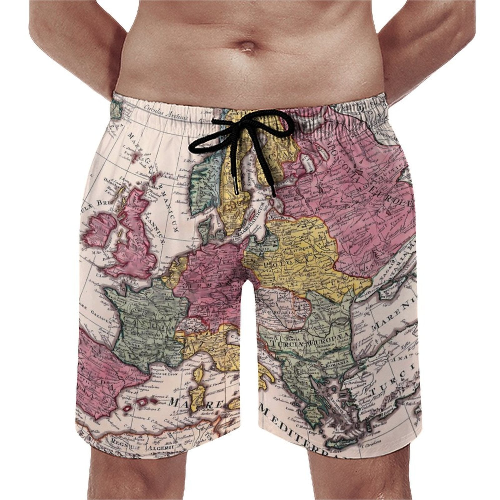 World Map 2025 Board Shorts Summer Map of The World Running Surf Beach ...