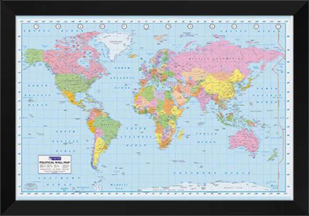 World Map 28x40 Framed Art Print. - Walmart.com
