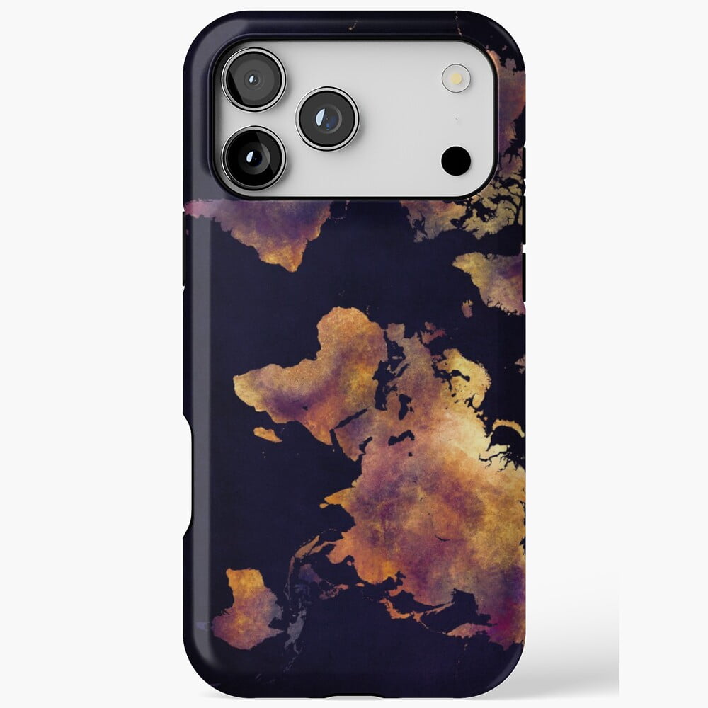 World Map 64 Global Geography Art For iPhone 11-17 Pro Max Phone Tough ...