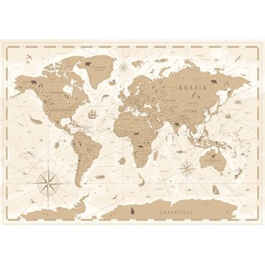 Vintage World Map Backdrop Globe Travel Backdrop Earth Map Adventure ...