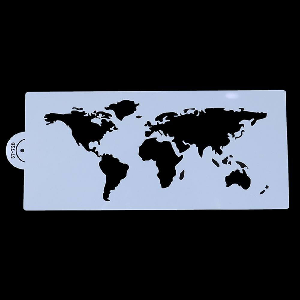 World Map Cake Stencil - Cake Border Stencil,Cake Decoration Template ...