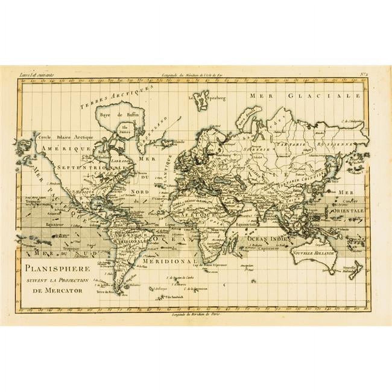 World Map Circa. 1760 From Atlas De Toutes Les Parties Connues Du Globe ...