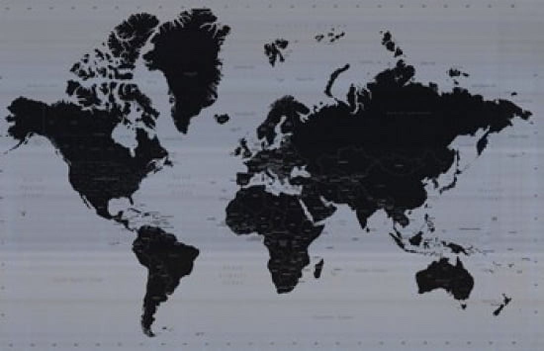 World Map - Contemporary (mercator projection) Poster (36 x 24 ...
