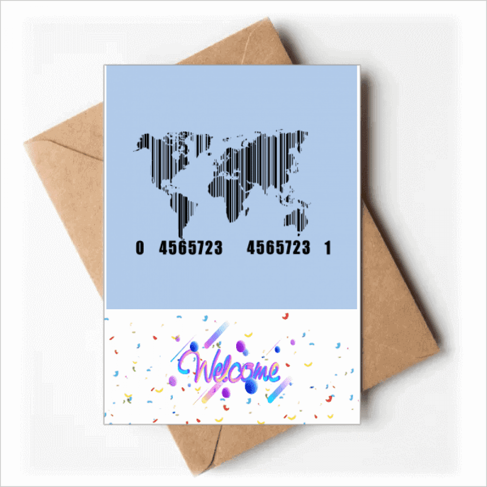 World Map Continent Ocean Welcome Back Greeting Cards Envelopes Blank ...