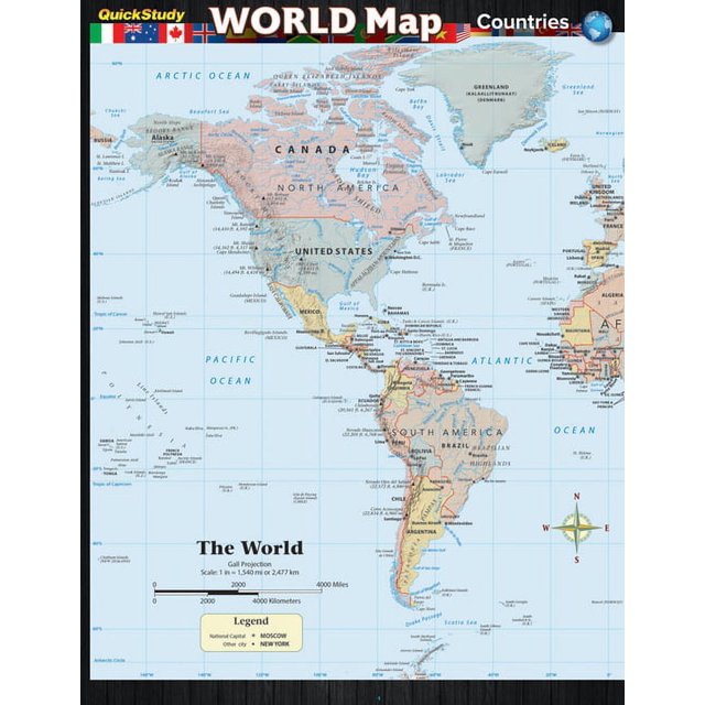 World Map: Countries Guide (Other) - Walmart.com