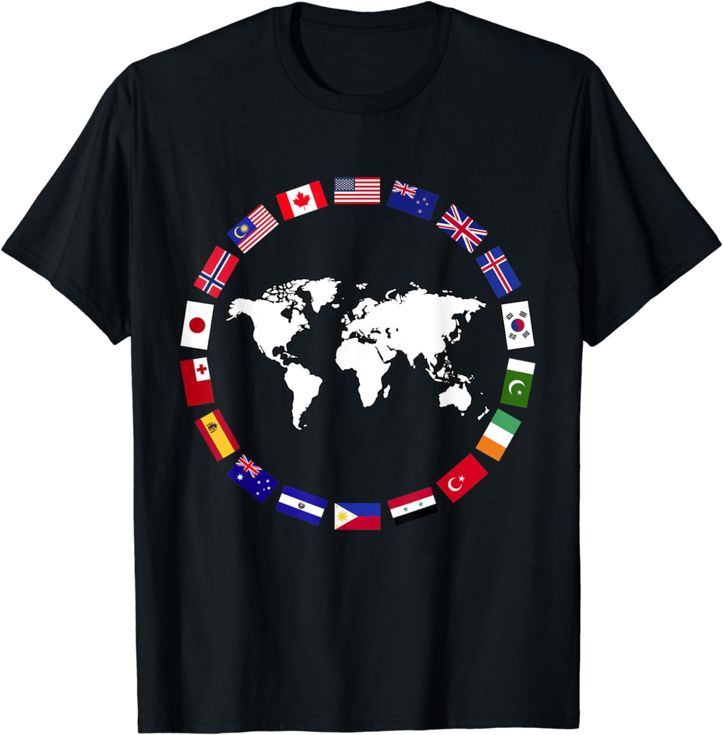 World Map Country Flag Atlas T-Shirt - Walmart.com