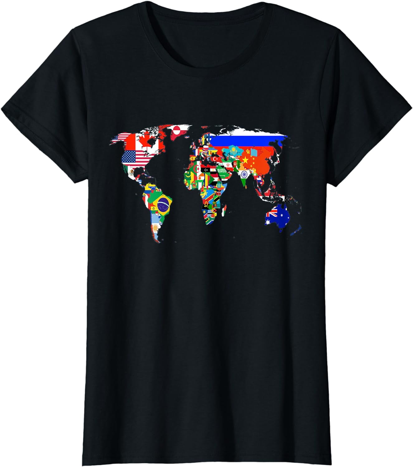 World Map Country Flag Atlas T-Shirt - Walmart.com