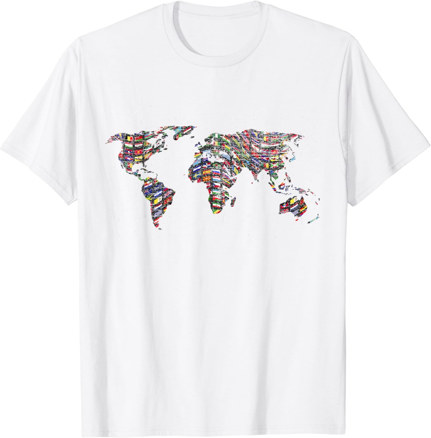 World Map Country Flags Travelling Traveler World Flag T-Shirt100% cotton - Walmart.com