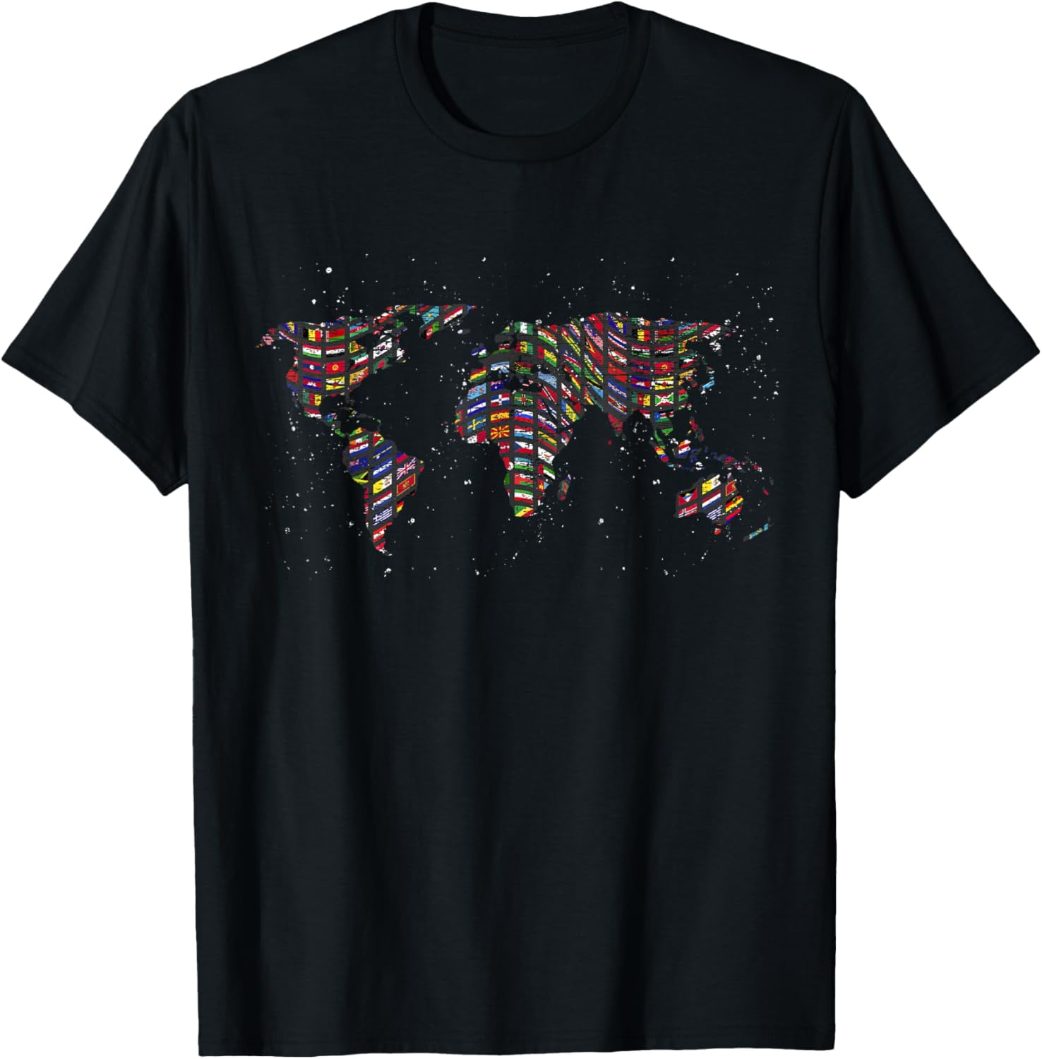 World Map Country Flags Travelling Traveler World Flag T-Shirt100% pure ...
