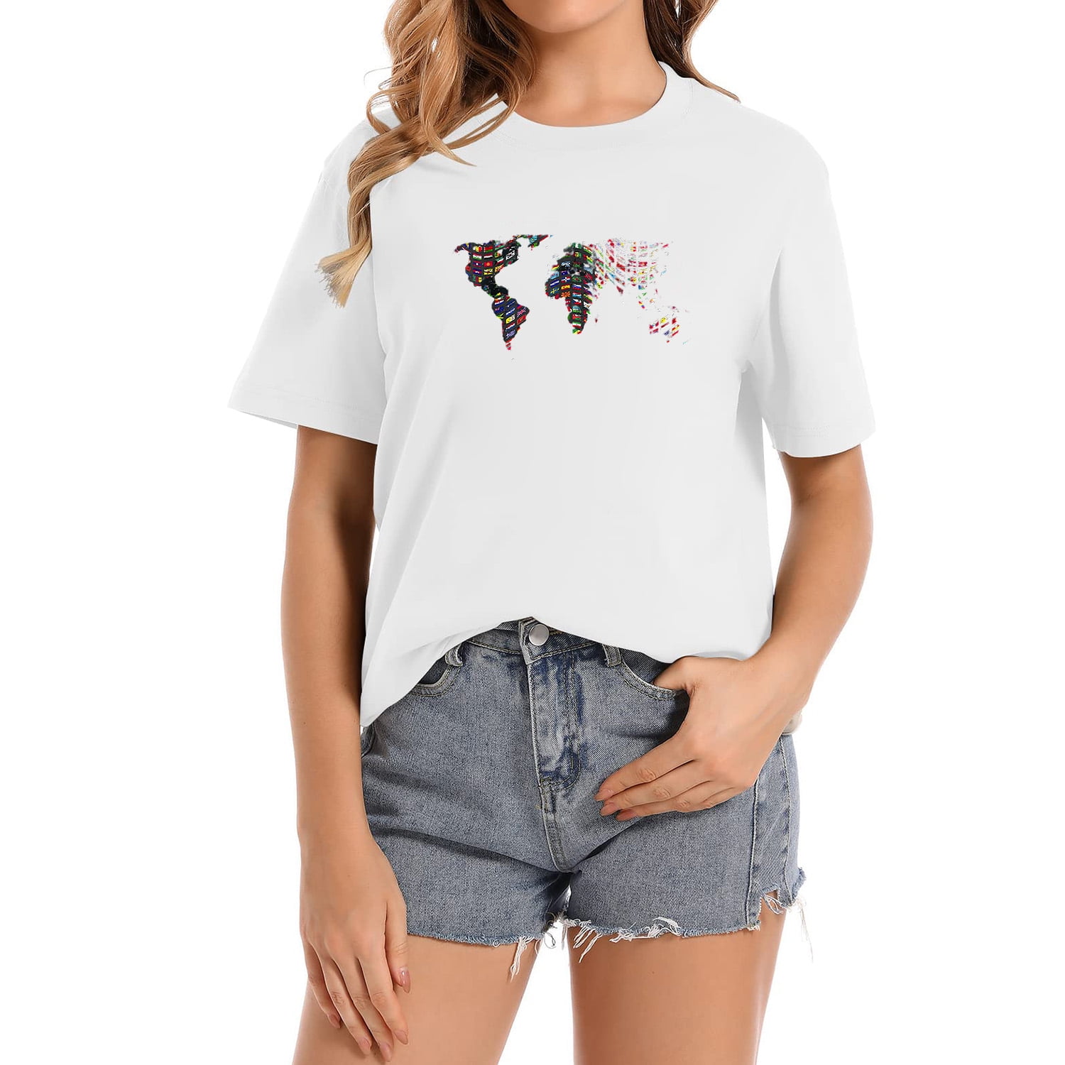 World Map Country Flags Travelling Traveler World Flag T-Shirt - Walmart.com