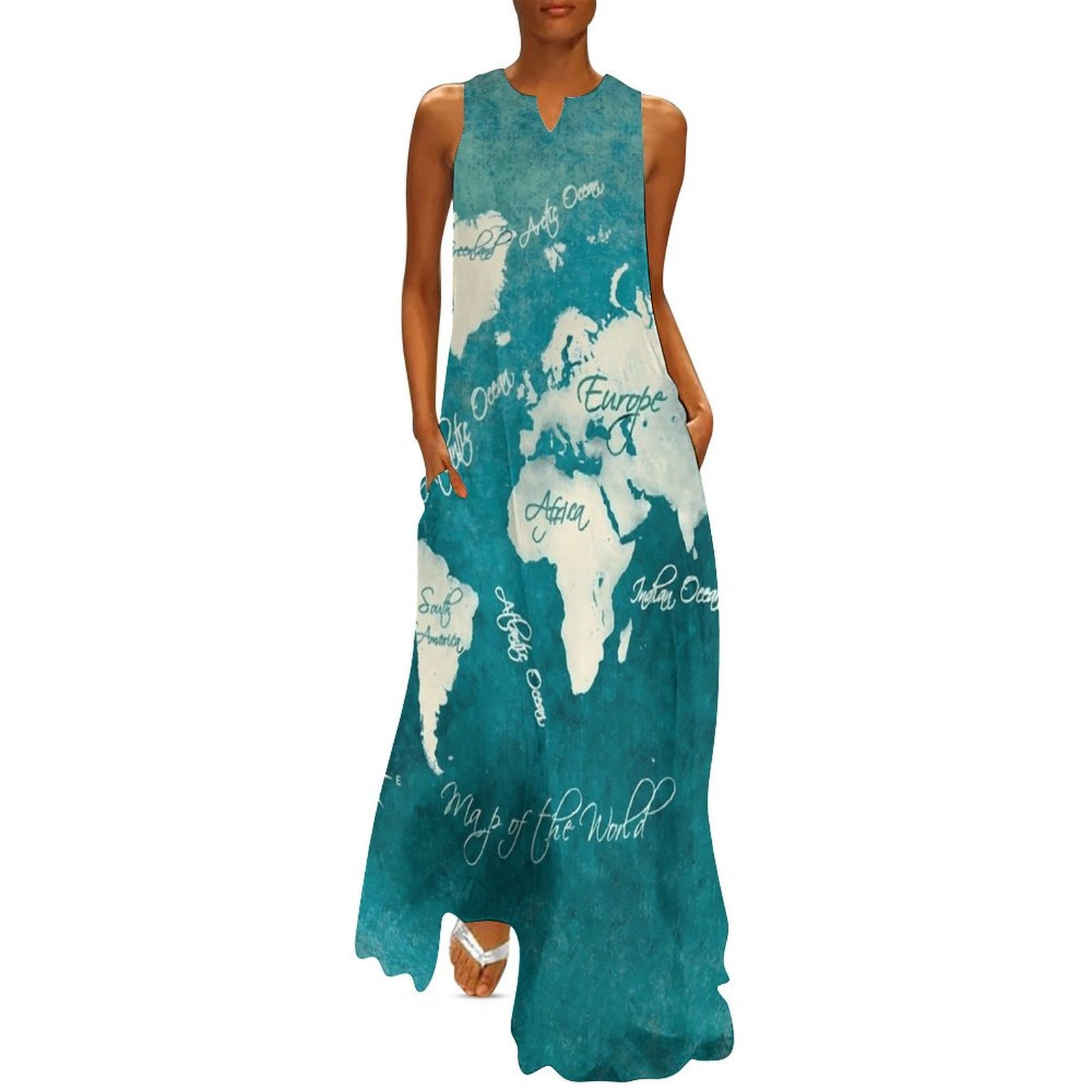 World Map Dress Summer Vintage Map of The World 1811 Street Style ...