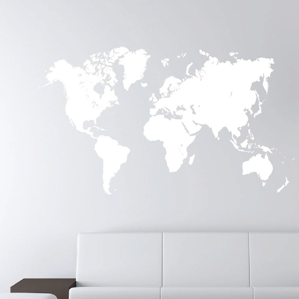 World Map Earth Wall Decal Sticker Atlas Globe Art #1248 (28" High x 49 ...