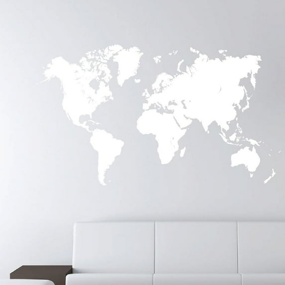 World Map Earth Wall Decal Sticker Atlas Globe Art #1248 (28" High x 49 ...