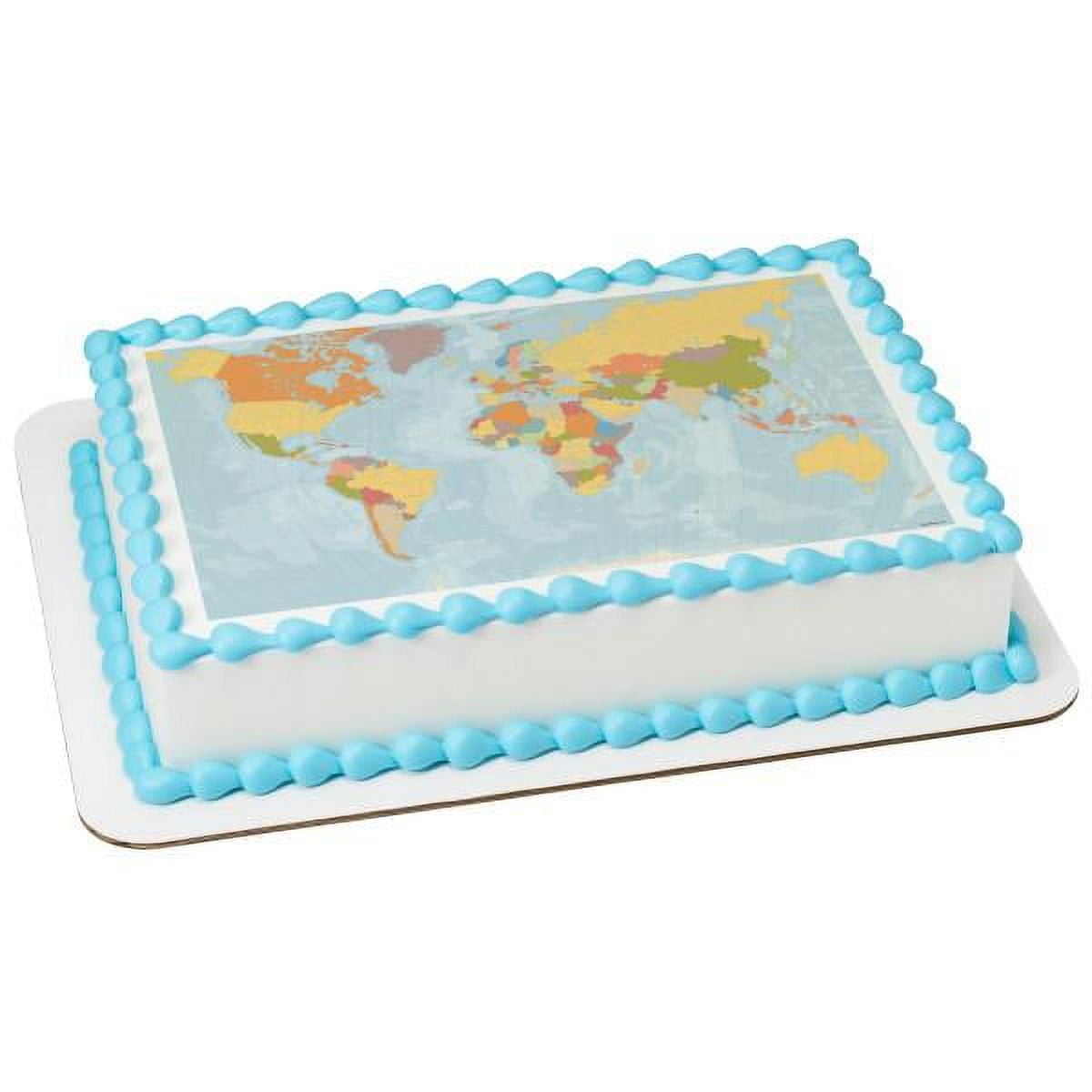 World Map Cake Topper Decorations, by A Birthday Place - Walmart ...
