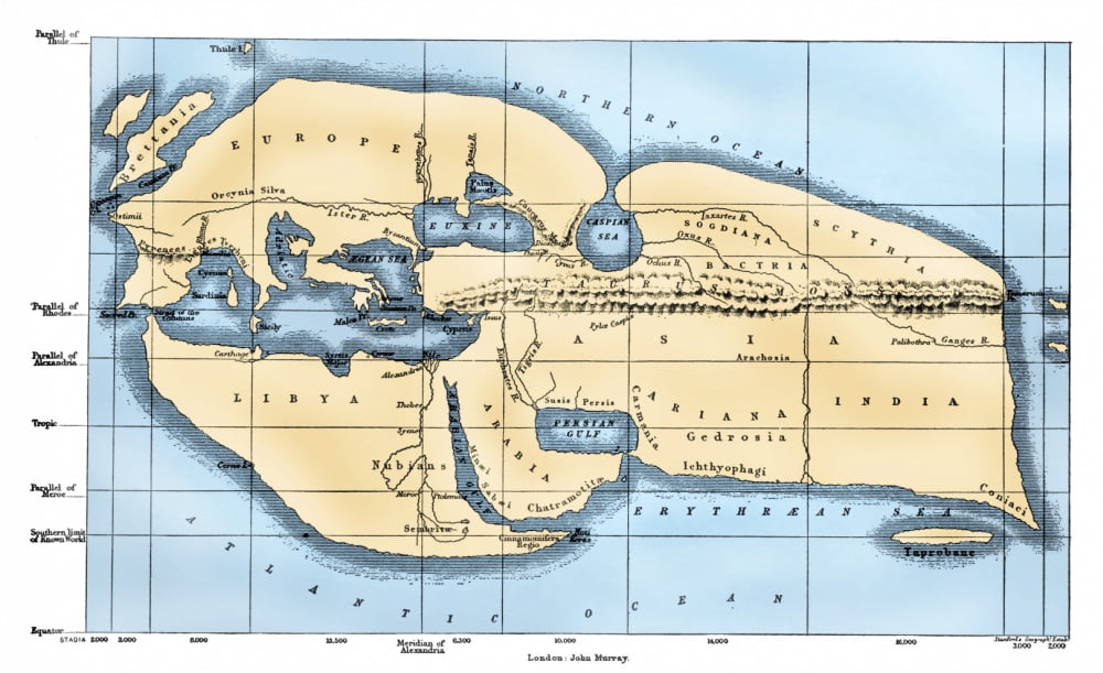 World Map Eratosthenes. Nworld Map Based On The Conceptions Of The ...