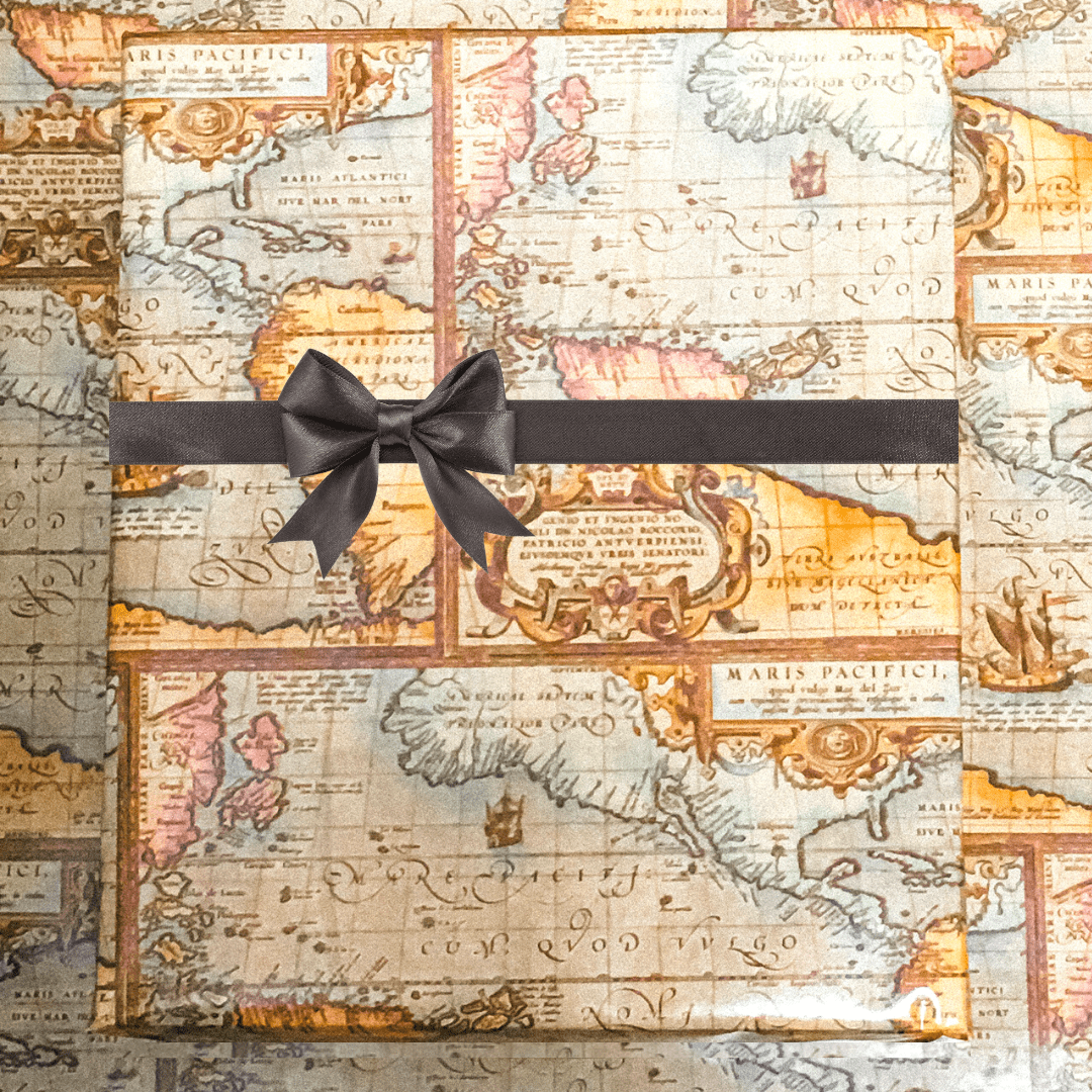 World Map Globe Travel Bon Voyage Gift Wrapping 16ft Roll Paper ...