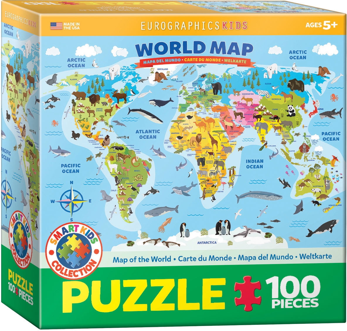 World Map Illustrated 100 pc - Walmart.com