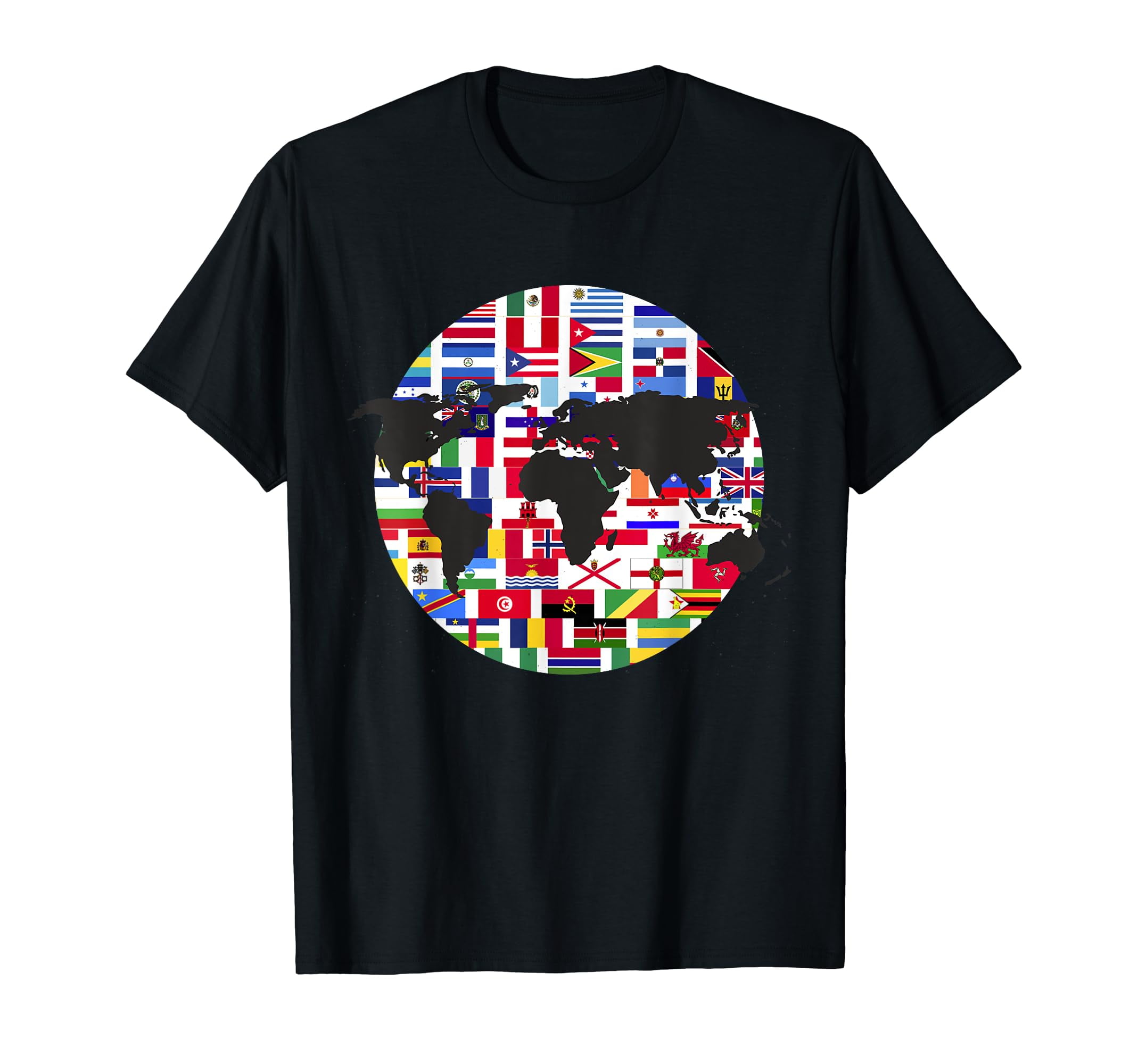 World Map International Country Flags Traveling World Flags T-Shirt - Walmart.com