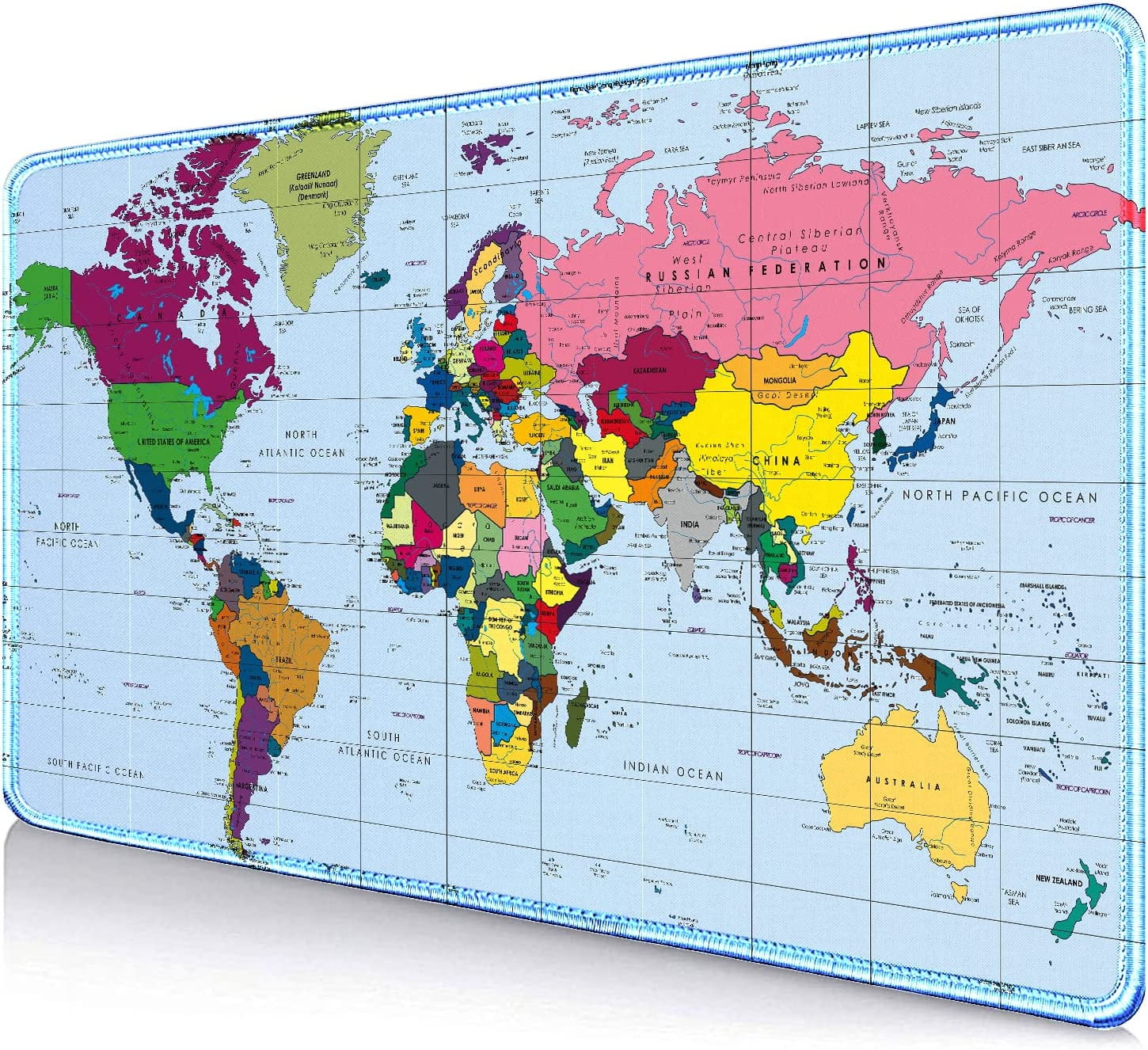 World Map Large Mouse Pad, Modern Map Big Mousepad, Giant Long Non-Slip ...