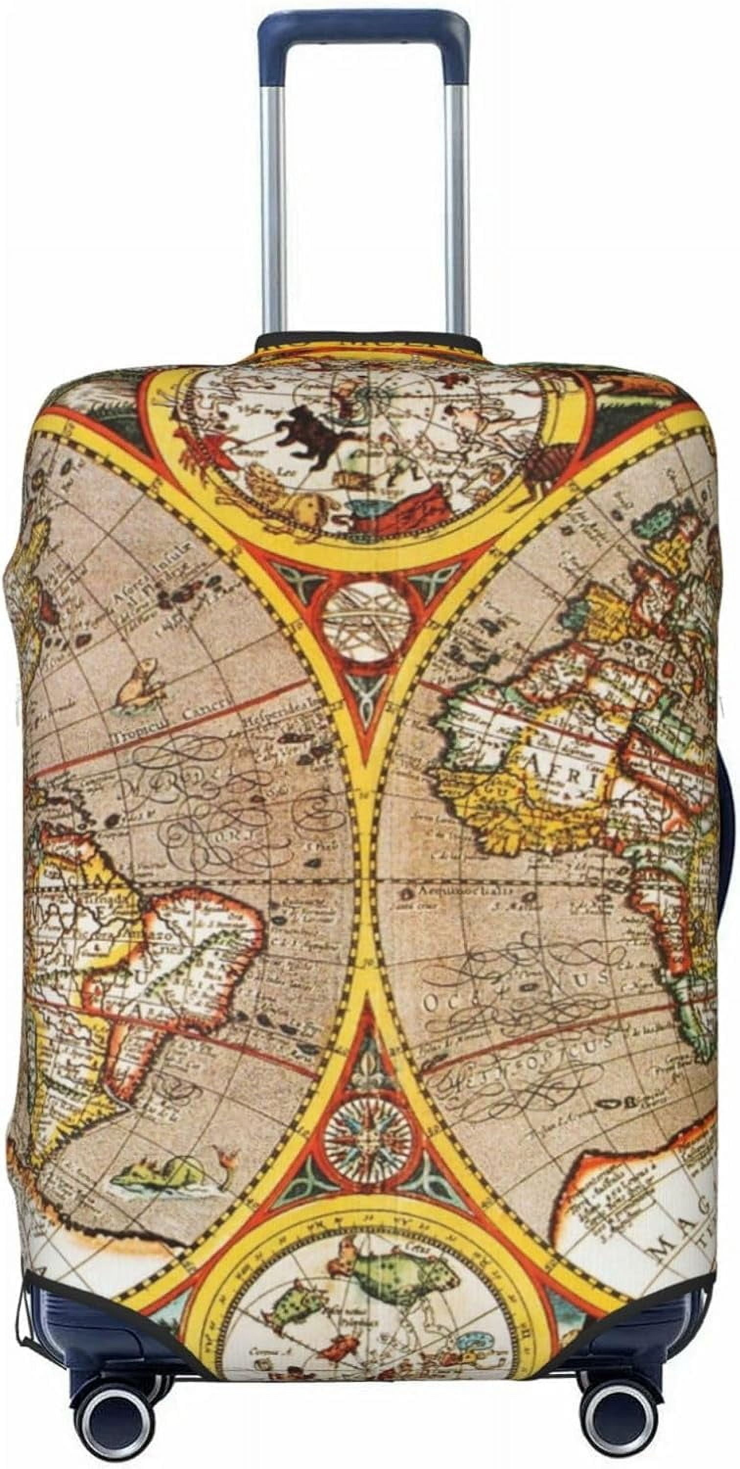 World Map Luggage Cover Washable Elasticated Luggage Covers for ...