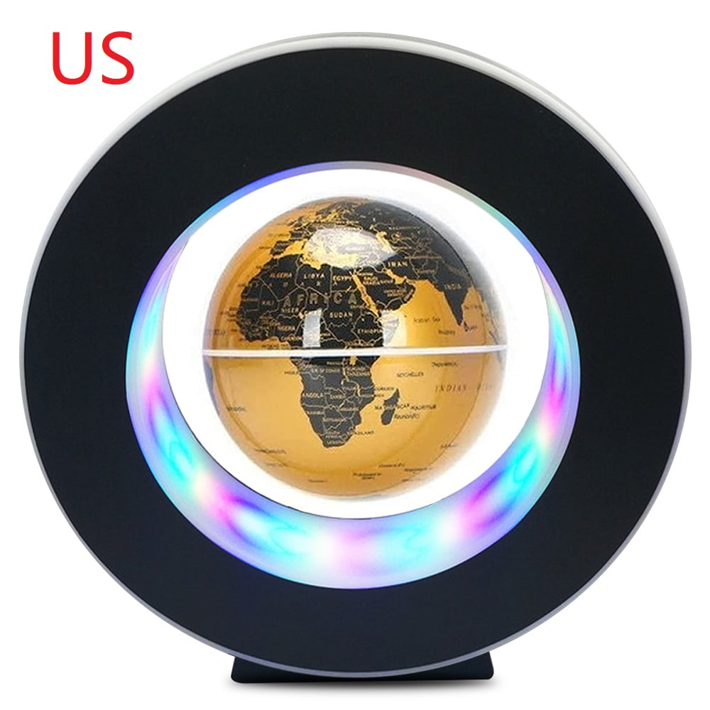 World Map Magnetic Levitation Globe LED Rotating Earth Floating ...