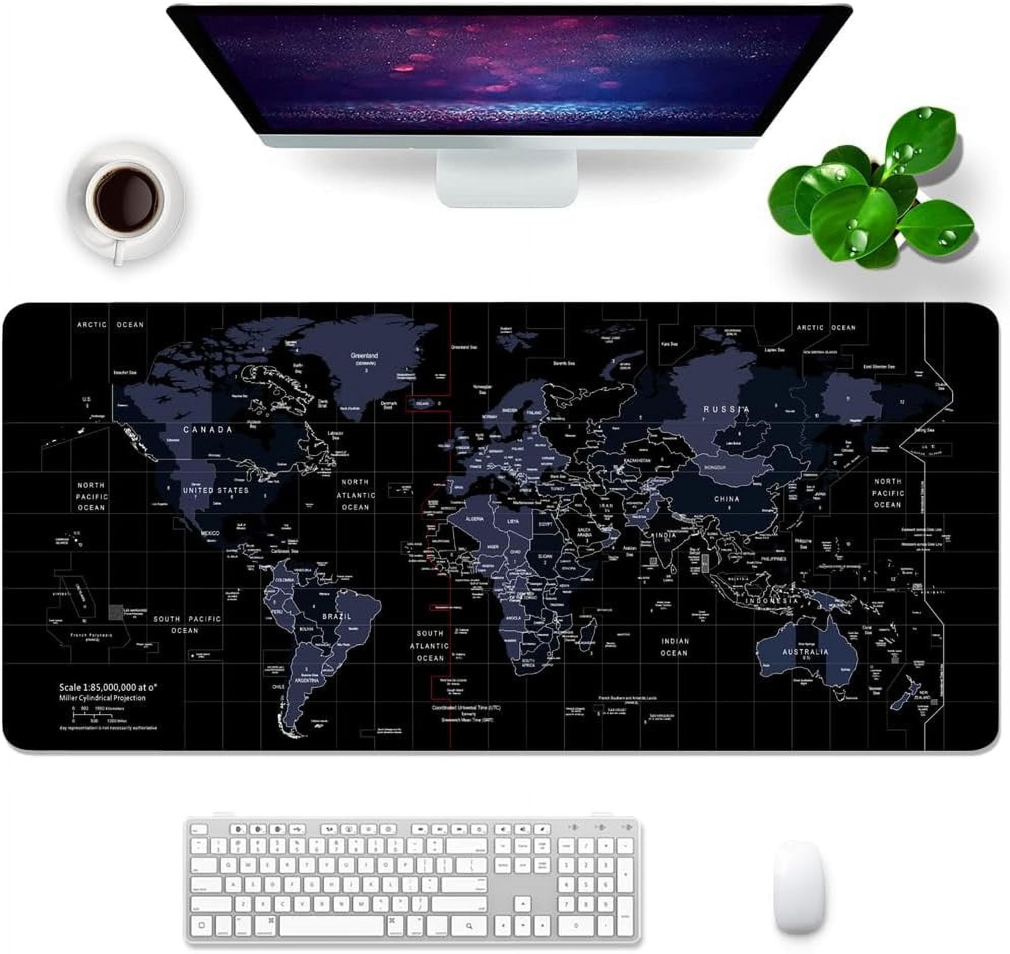 World Map Mouse Pad Large XXL Gaming Mouse Pad Desk Mat 35.5x15.8x0.12 ...
