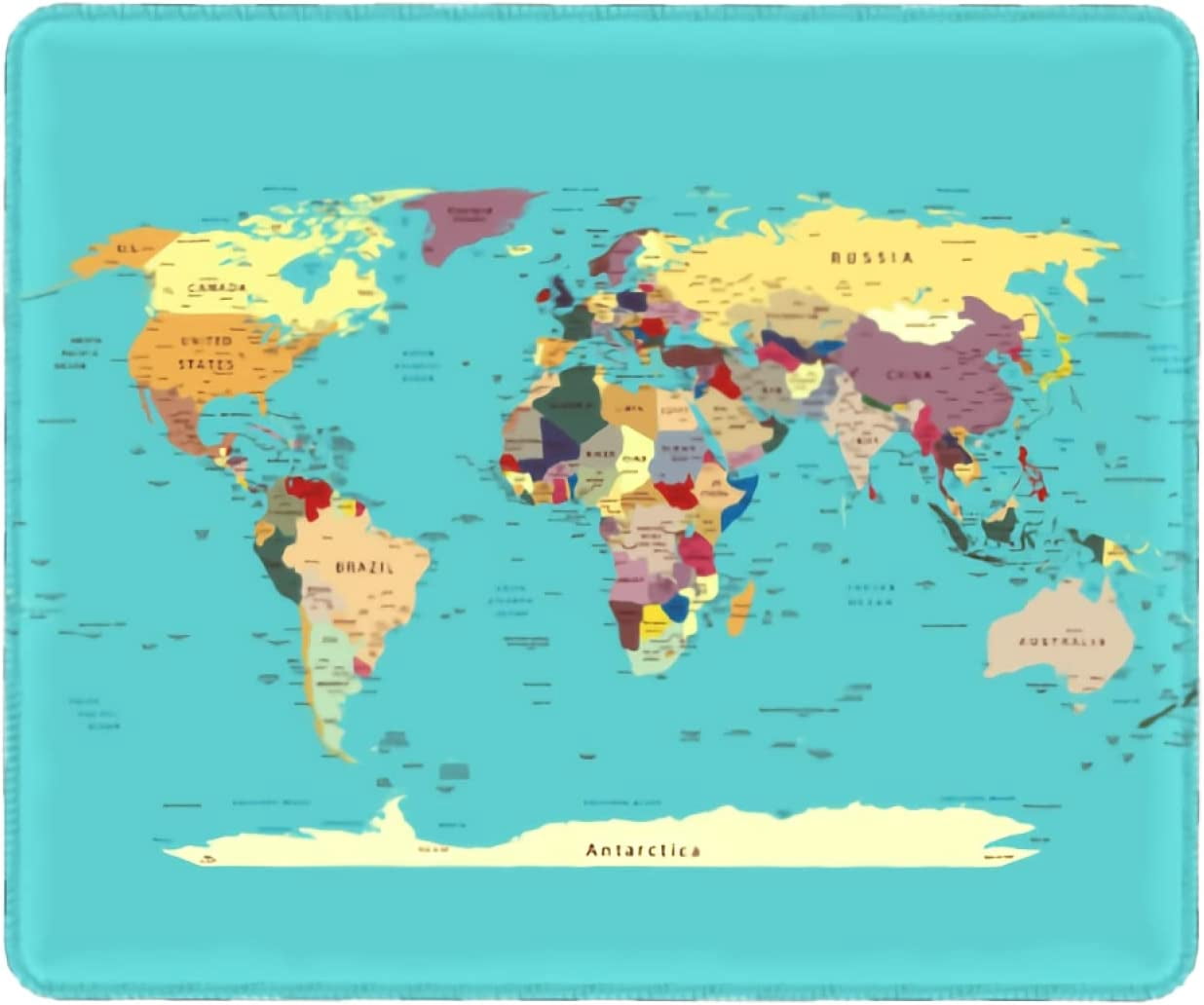 World Map Mouse Pad with Stitched Edge Mousepad Gaming Accessories ...