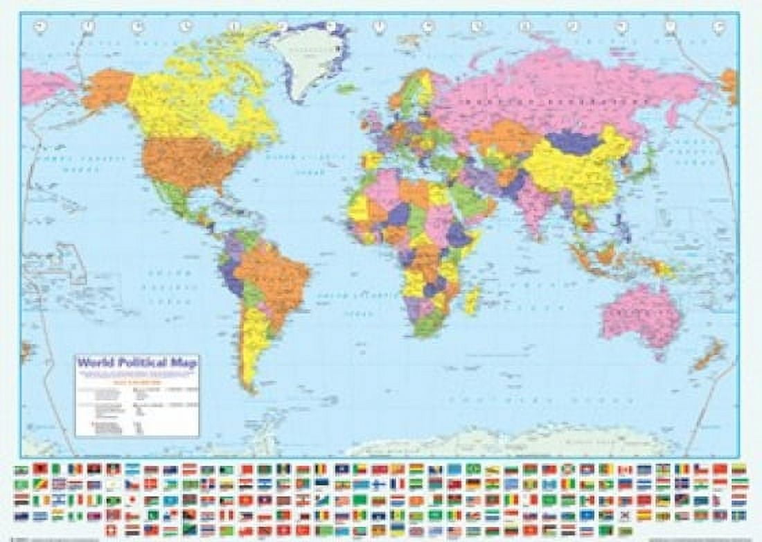 World Map New Edition Poster (36 x 25) - Walmart.com