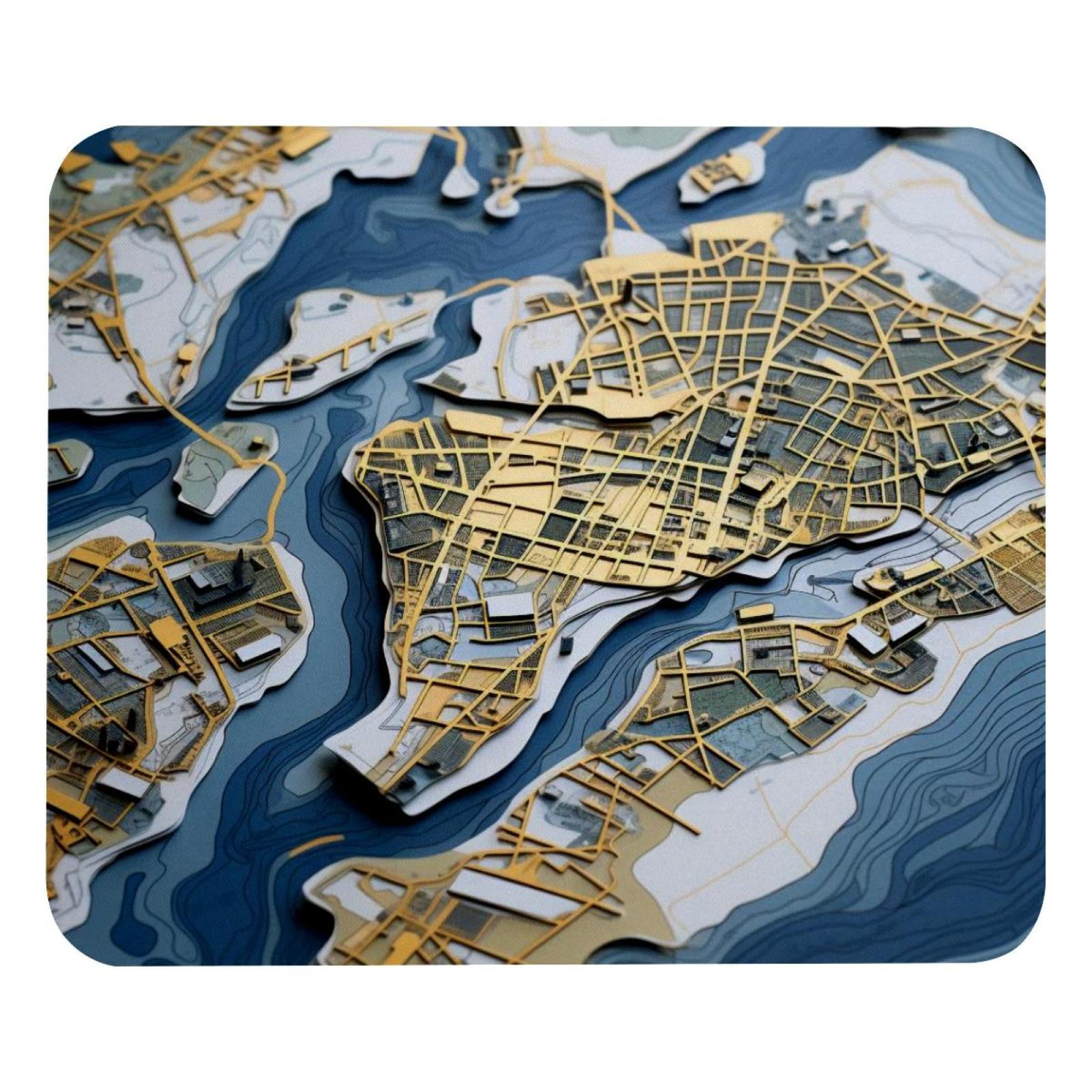 World Map Non-Slip Rubber Bottom Personalized Custom Square Desk Mat ...