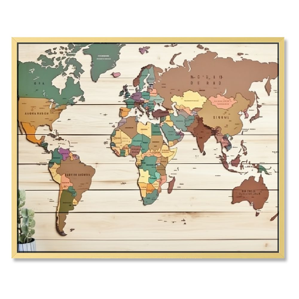 World Map Painting Canvas Detailed World Map Canvas World Map Pictures ...