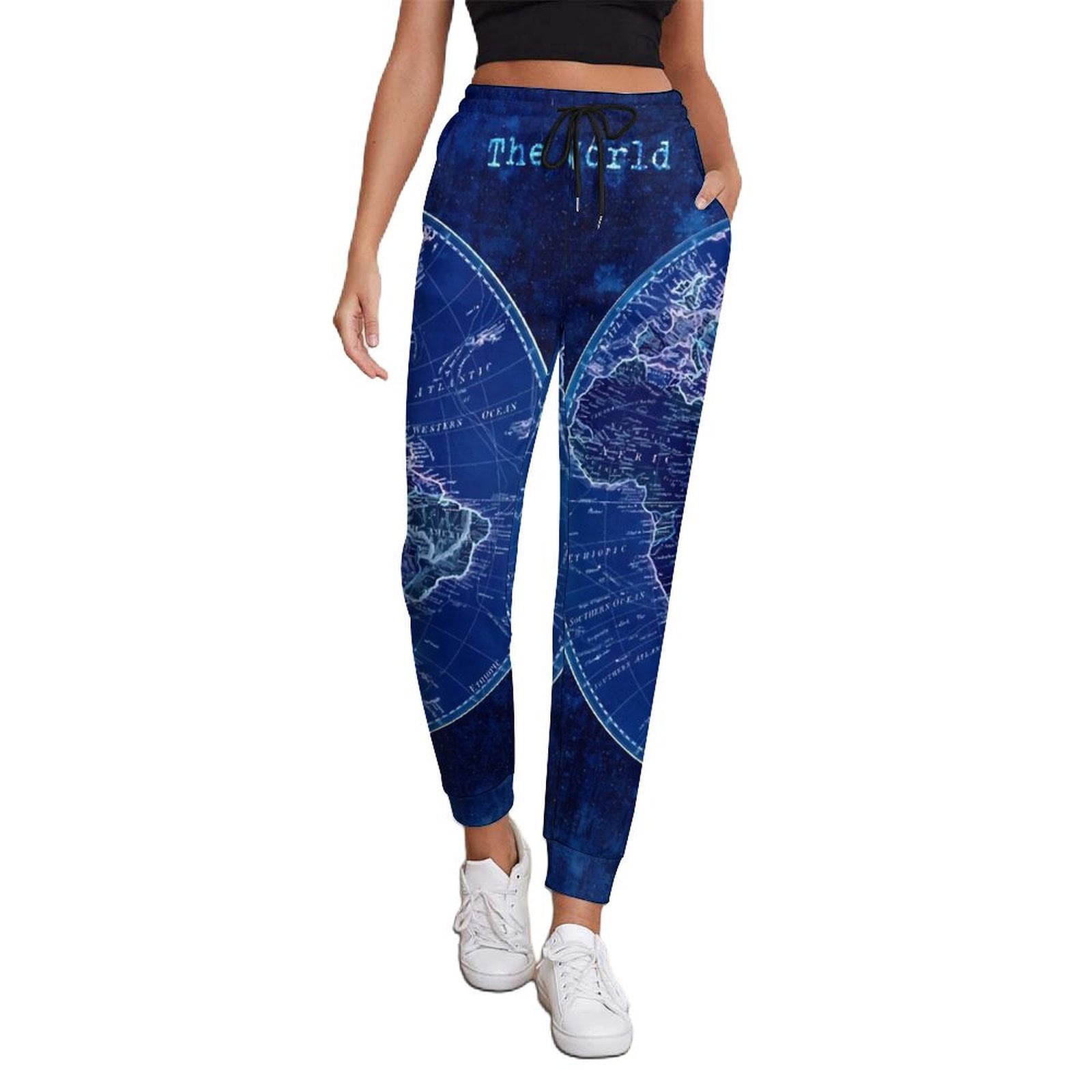 World Map Pants Female Vintage Map of The World 1883 Streetwear Sweatpants Spring Home Design ...