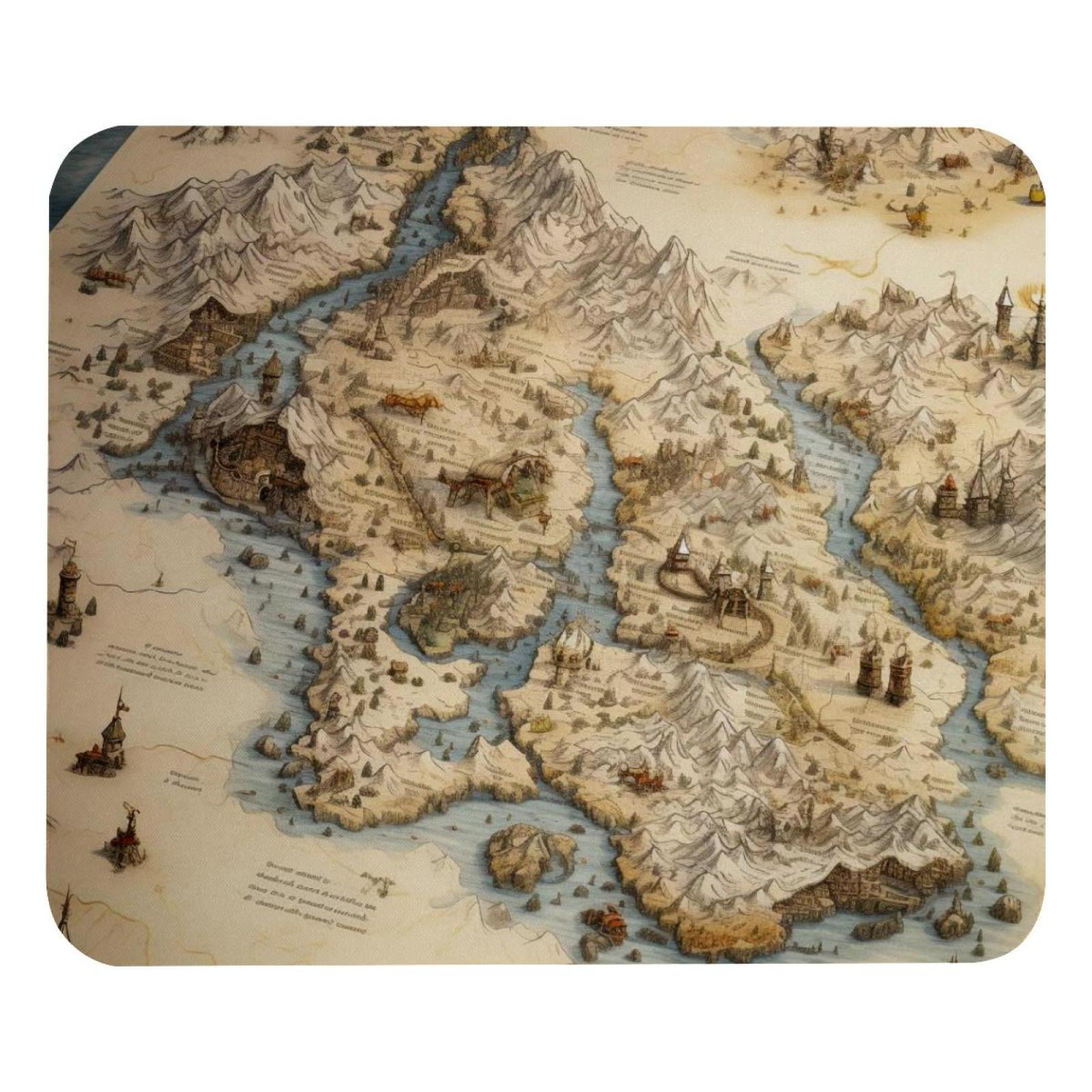 World Map Pattern Mousepad Square Thickness 2mm Desk Mat Office Home ...
