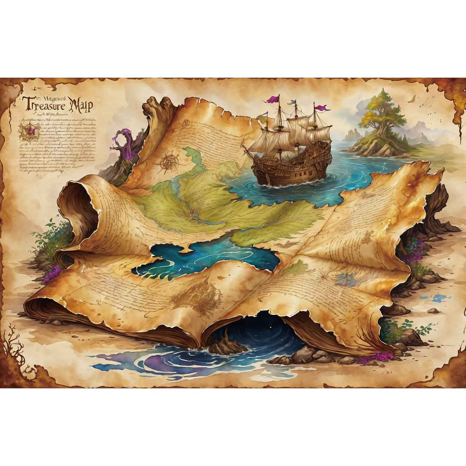 World Map Pirate Ship Backdrop Boys Birthday Photocall Background Skull ...