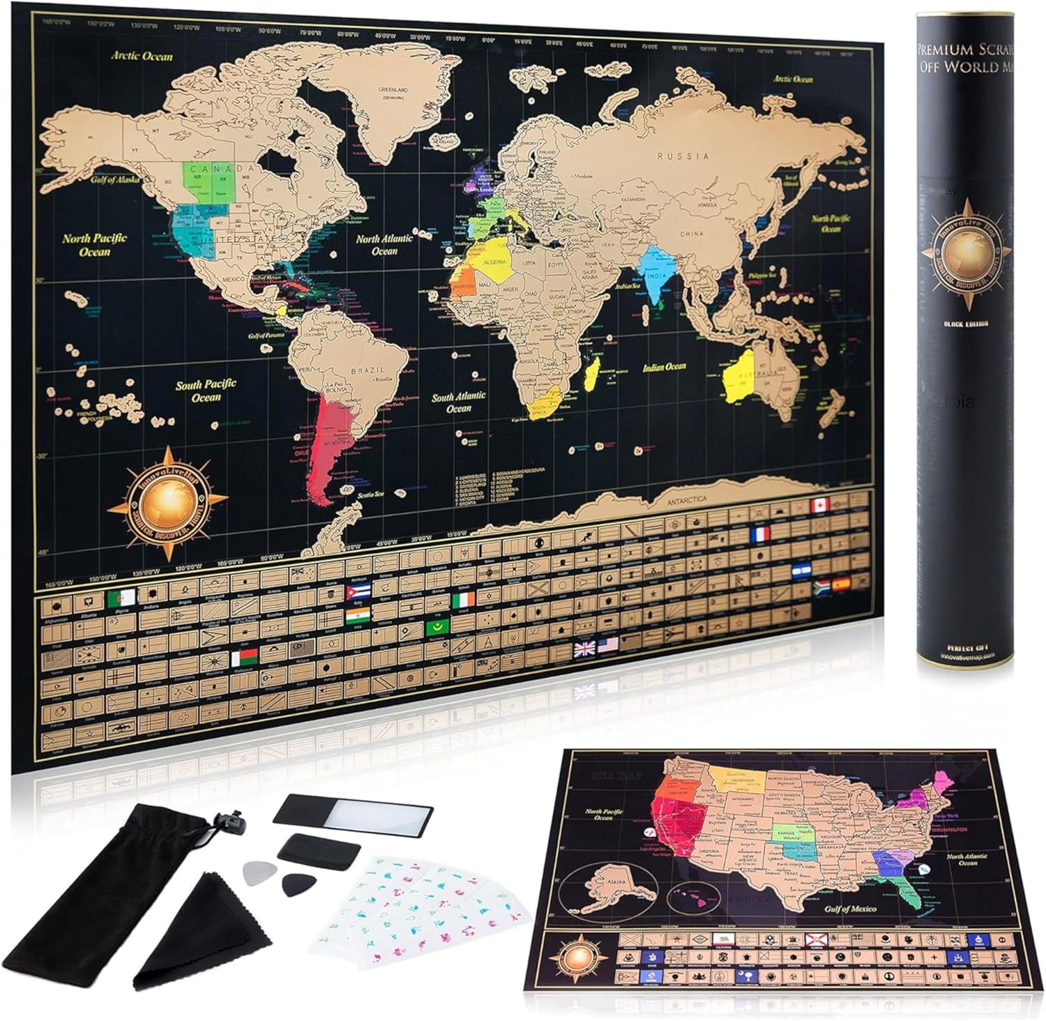 Off World Map Poster and Detailed United States Map, Includes Complete ...