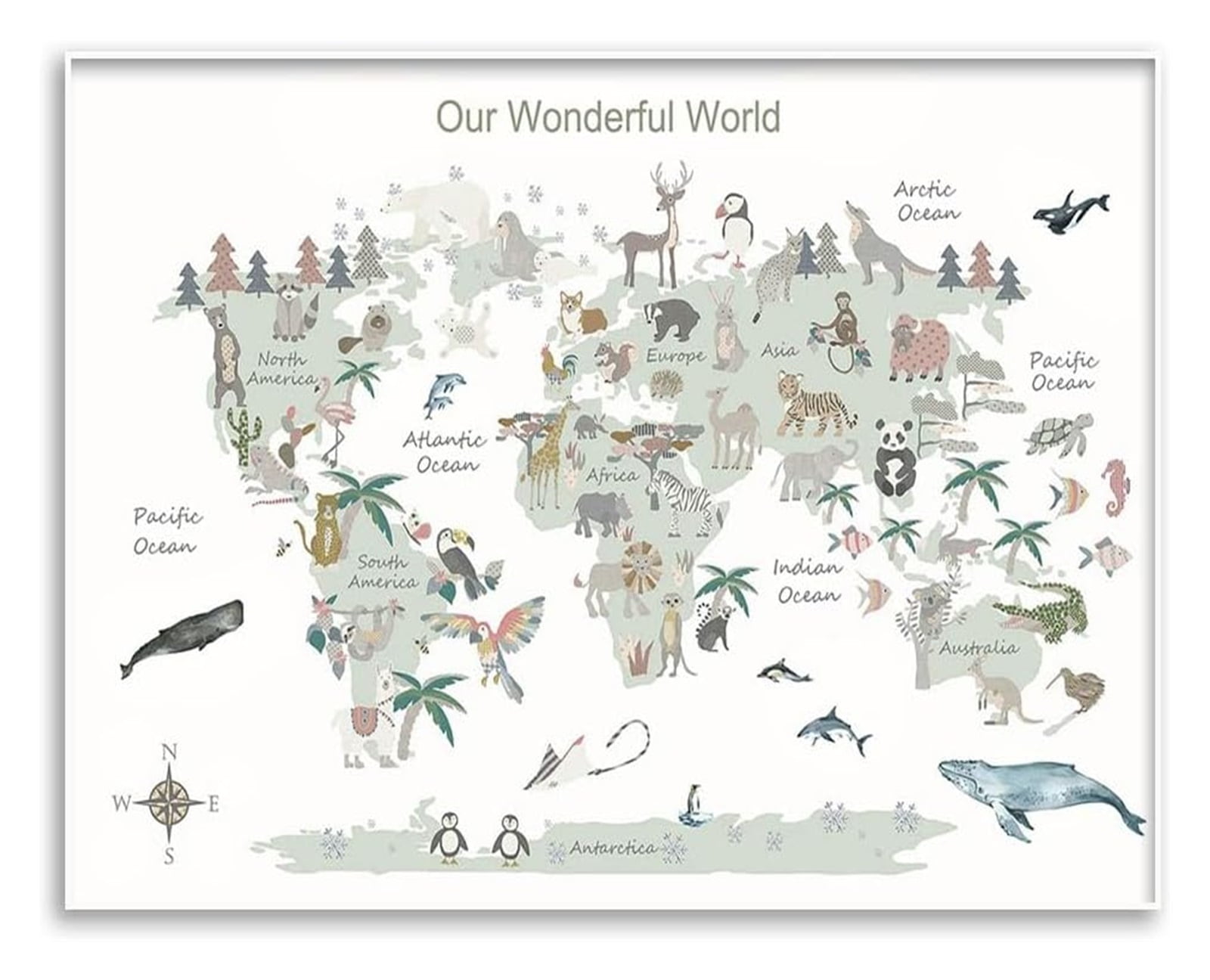 World Map Poster for Toddlers & Kids - Educational Cartography Chart ...