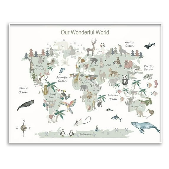 World Map Poster for Toddlers & Kids - Educational Cartography Chart ...
