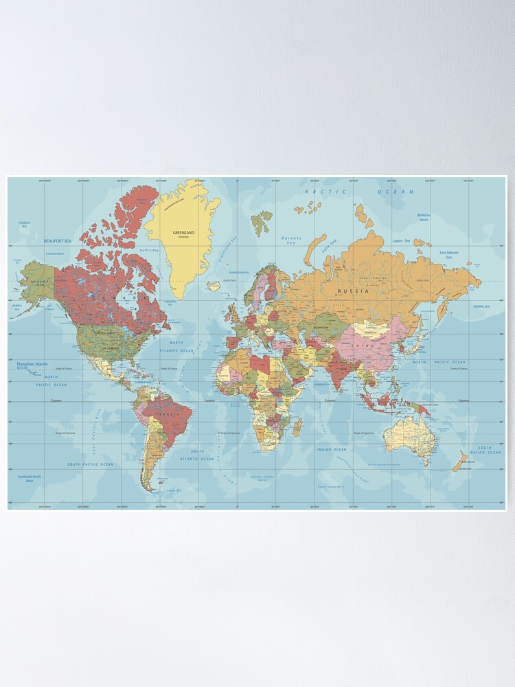 World Map Poster - Walmart.com