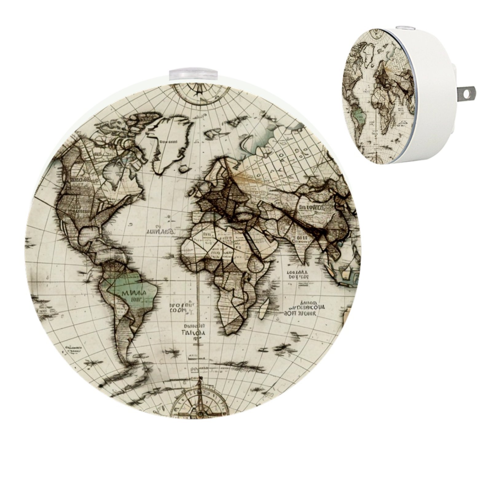 World Map Retro Automatic night lights plug into wall Dusk to Dawn ...