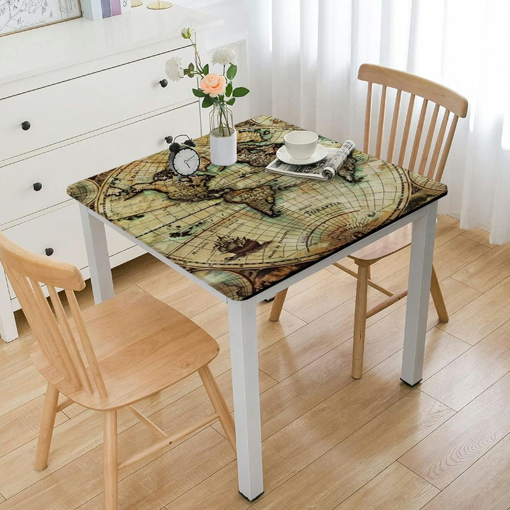 World Map Square fitted tablecloth, Old World Map Drawn in 1720s ...