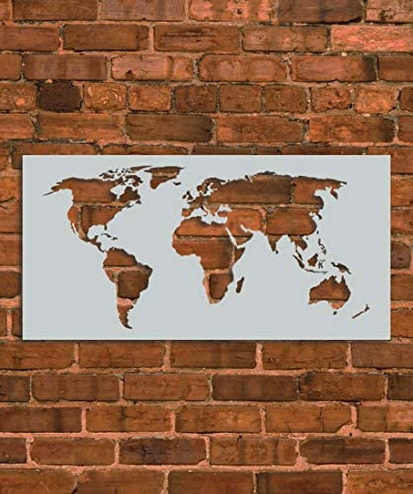 World Map Stencil Template - Reusable Stencil - (12" x 12") - Walmart.com