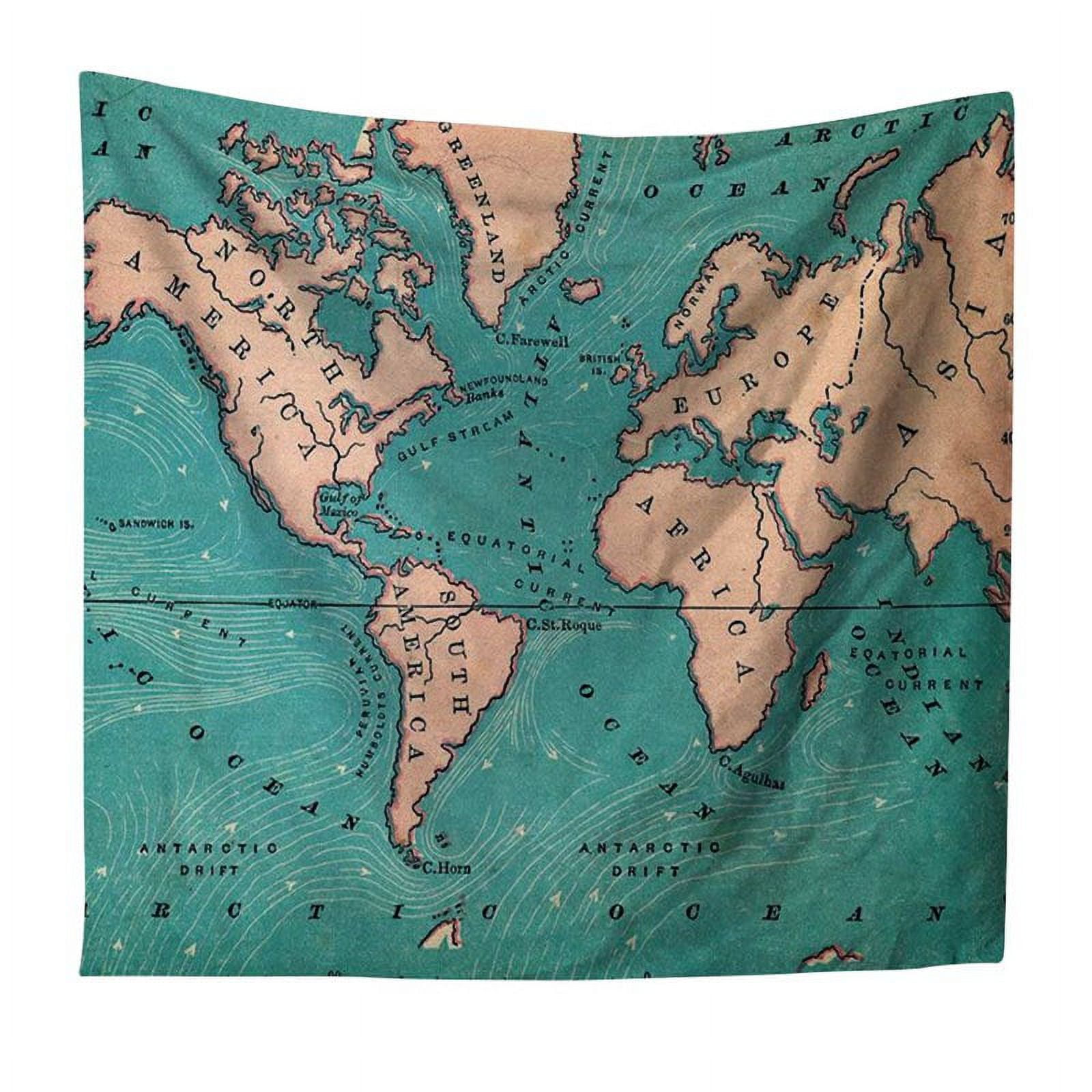 World Map Tapestry Watercolor Tapestry Abstract Map Tapestry Wall ...