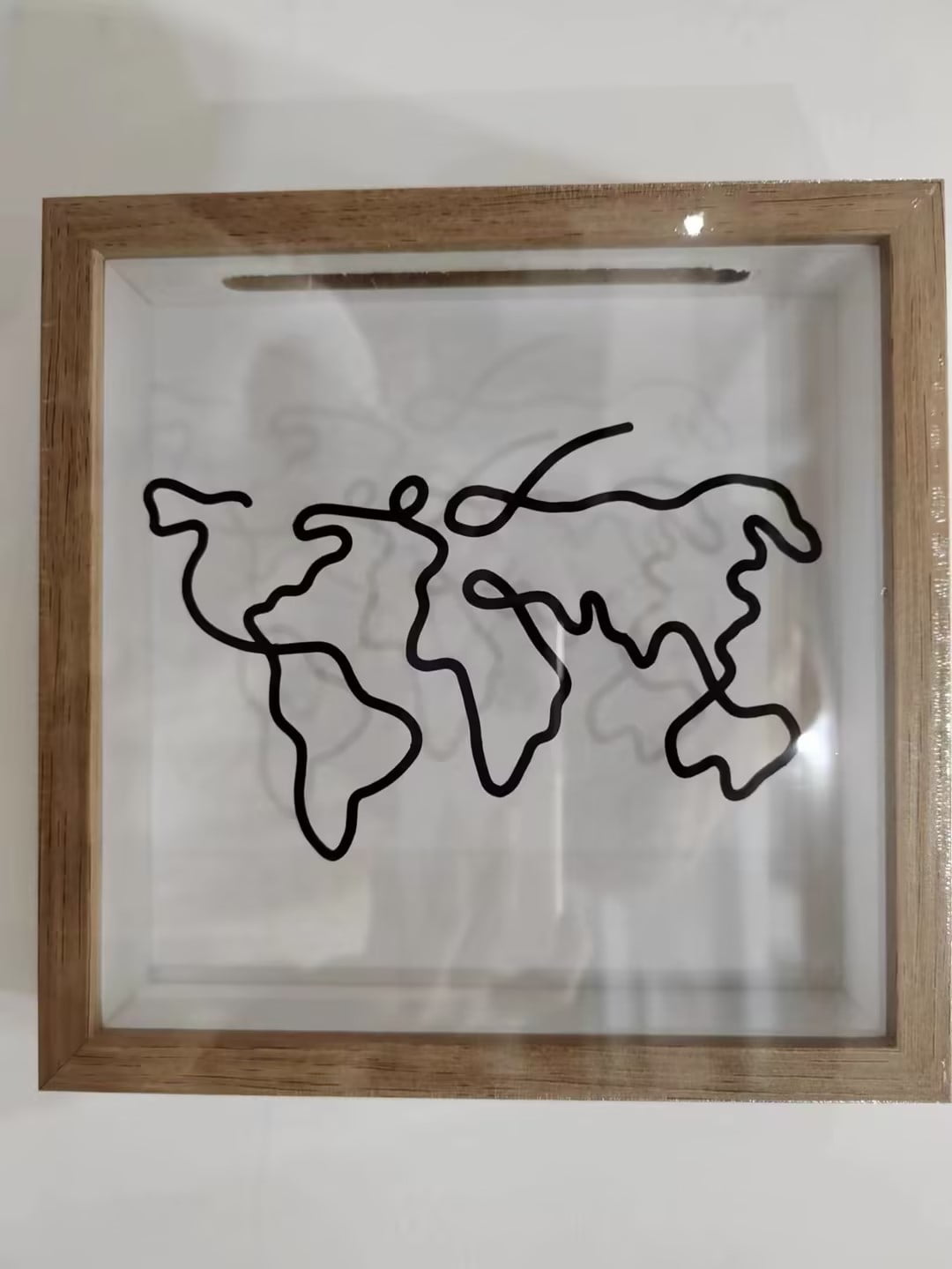 World Map Travel Money Box Ticket Storage Box Postcard Souvenir Map Box ...