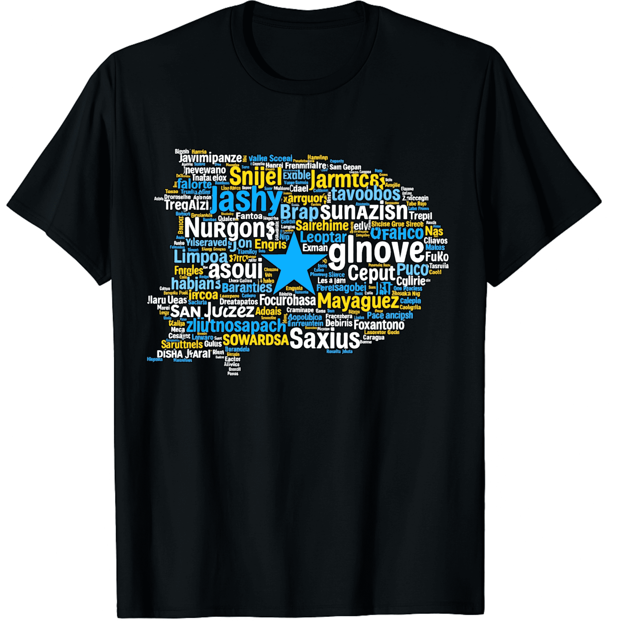 World Map Word Art Design Short Sleeve T-Shirt For Women Men Gift For ...
