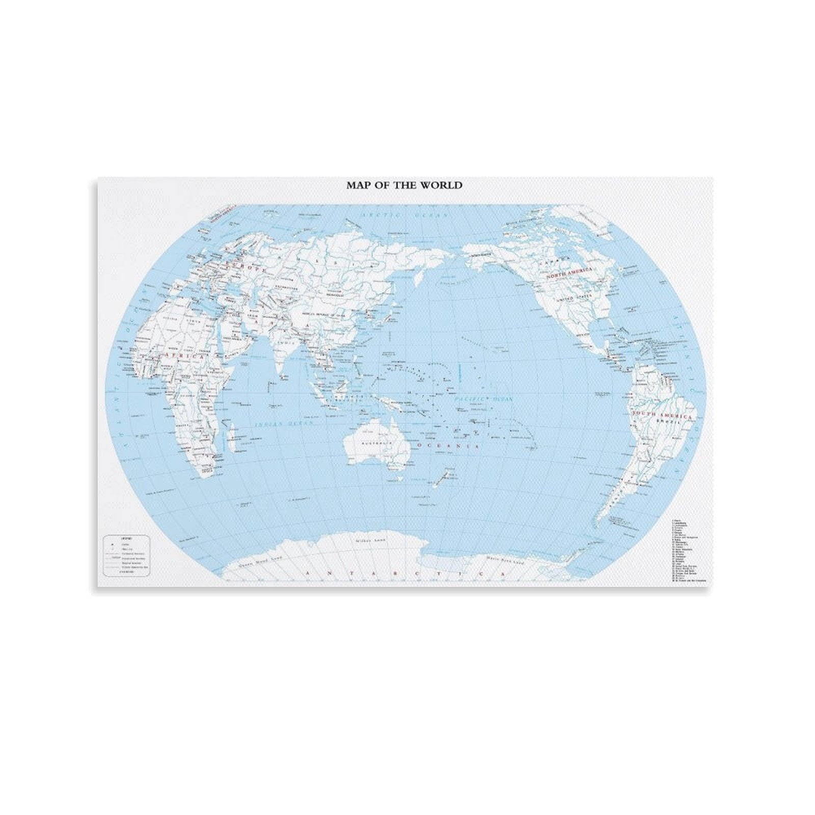 World Map in English Artworks Canvas Poster Room Aesthetic Wall Art ...