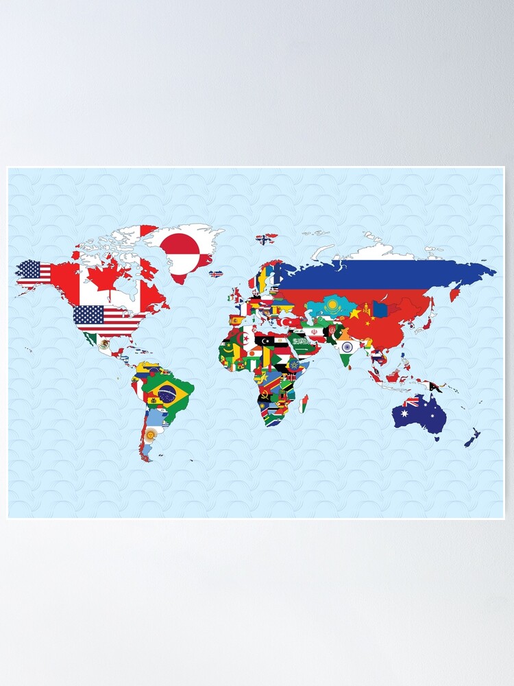 World Map made up of each countries flag Poster - Walmart.com