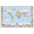 World Map with Country Flags for Kids Rolled Paper (36" x 24") by ...